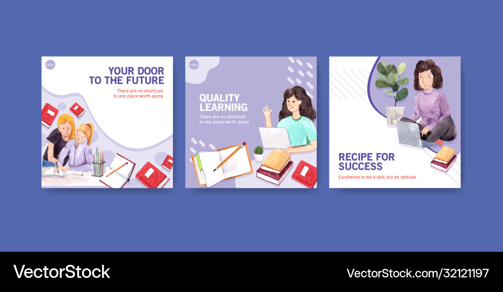 Advertise online learning concept design Vector Image