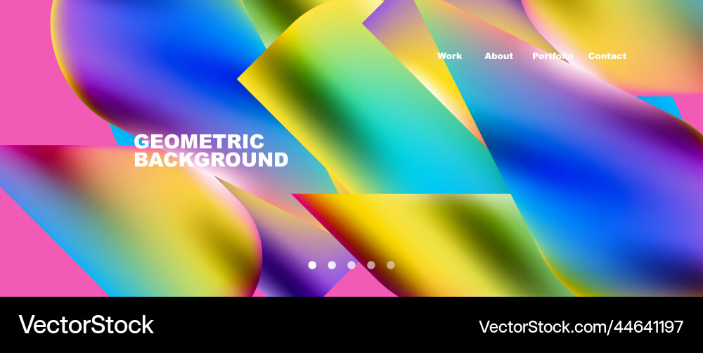 Glassmorphism landing page background template Vector Image