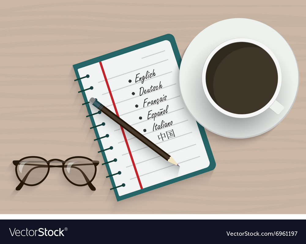 Learning languages online List of foreign Vector Image