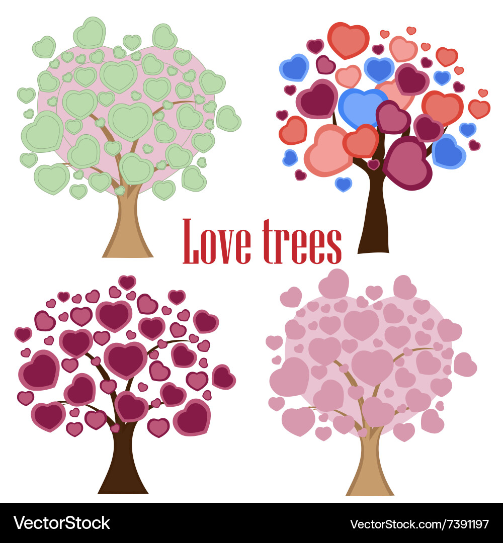 Love tree with heart leaves Royalty Free Vector Image