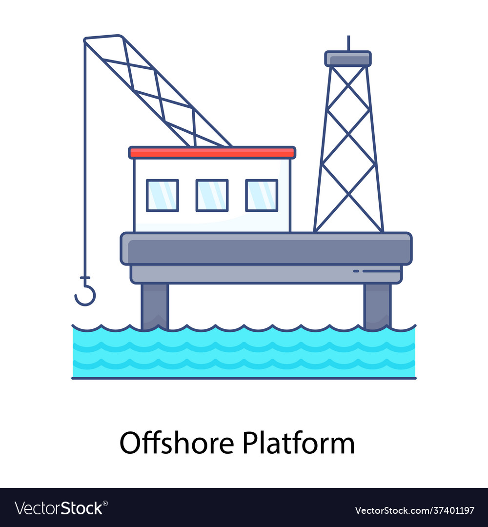 Offshore platform Royalty Free Vector Image - VectorStock