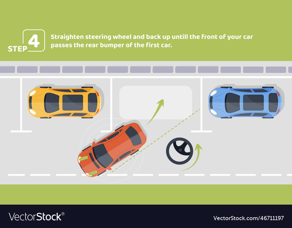 Parallel parking step 4 Royalty Free Vector Image