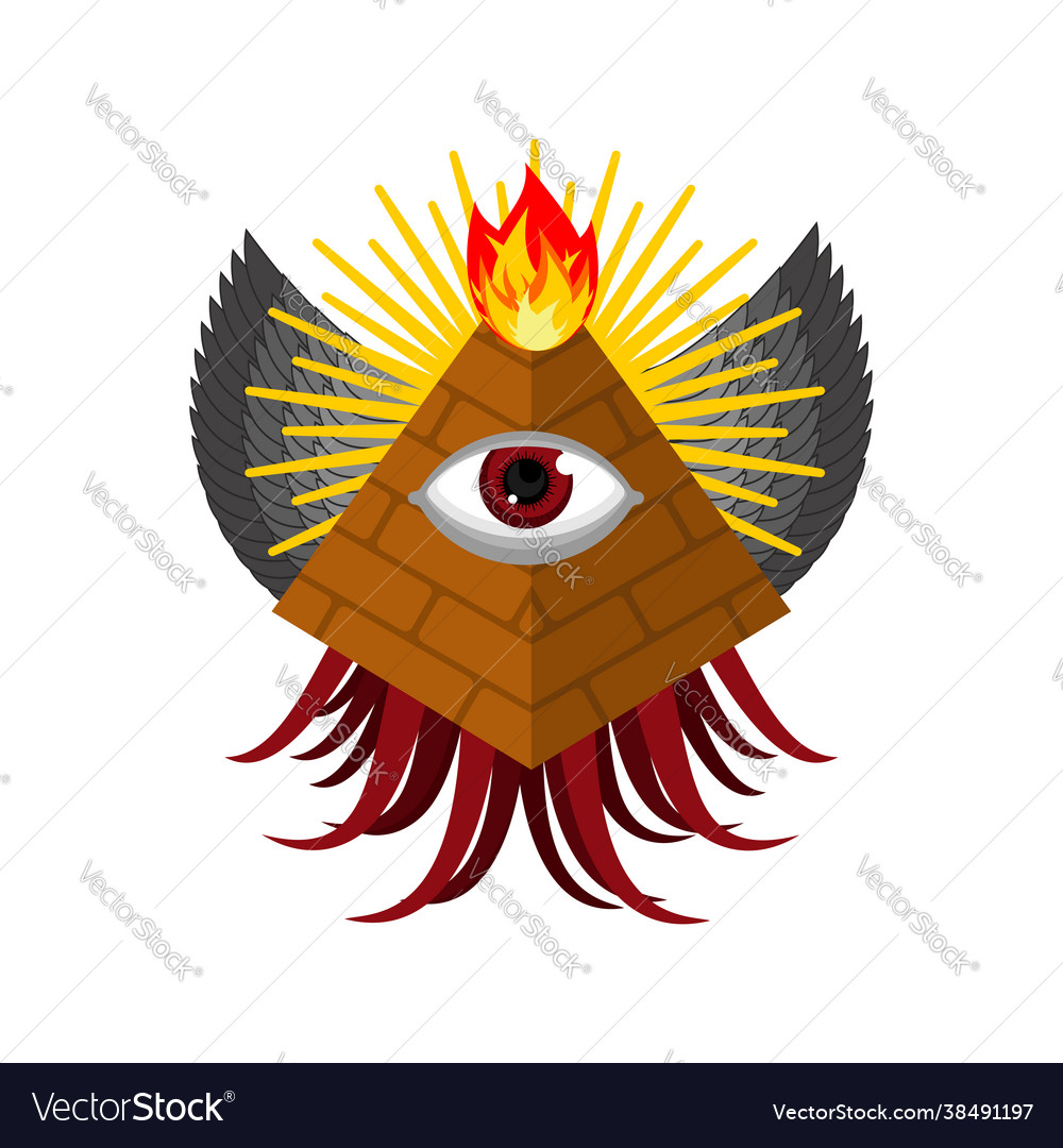 Pyramid with an eye all-seeing symbol Royalty Free Vector Pyramid with an eye all-seeing symbol Royalty Free Vector