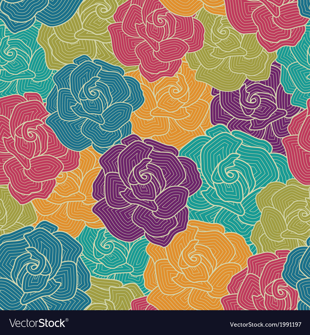 Roses seamless pattern Royalty Free Vector Image