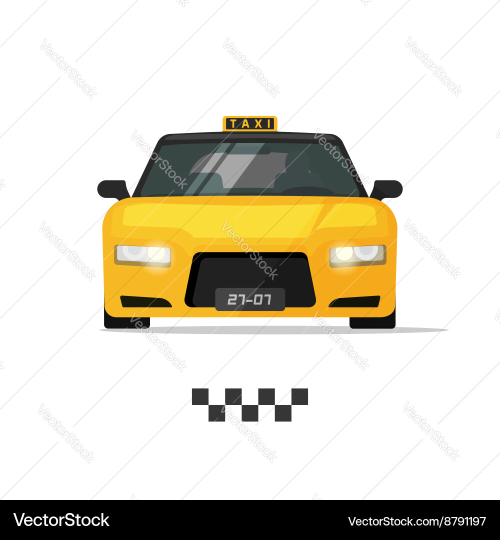 Taxi cab isolated on white Royalty Free Vector Image