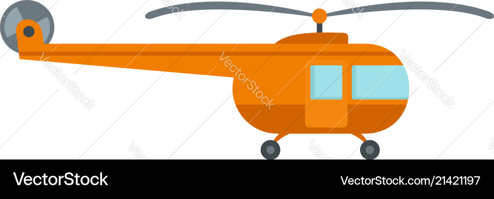 Transport helicopter icon flat style Royalty Free Vector