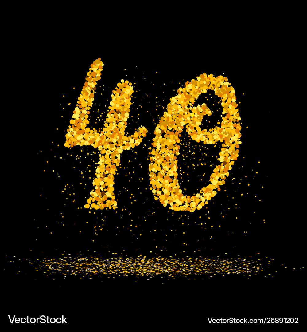 40 made with little glitter gold circles Vector Image