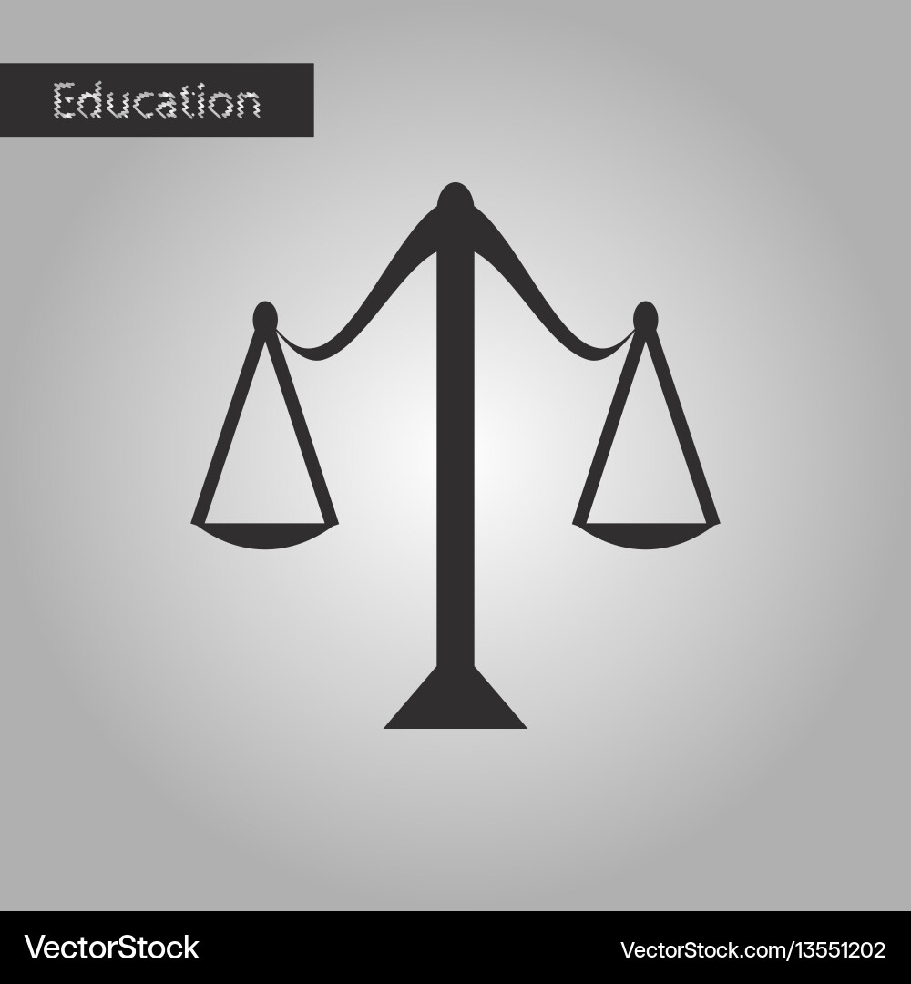 Black and white style icon scales Royalty Free Vector Image