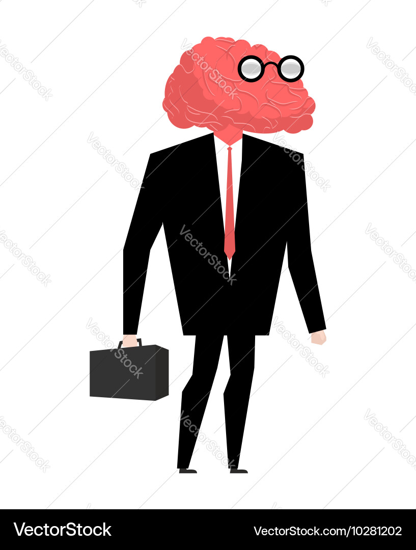 Businessman brain genius very clever manager Vector Image