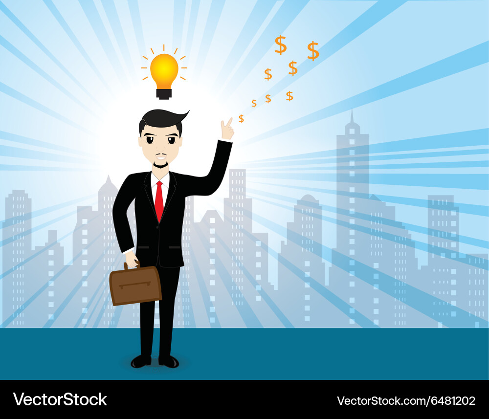Businessman thinking work plan business concept Vector Image