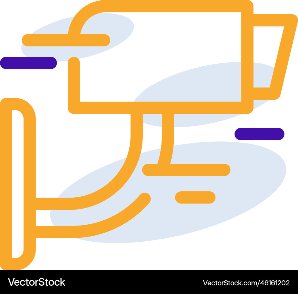 Cctv technology icon with orange purple outline Vector Image