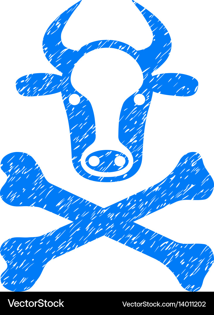 Cow death icon grunge watermark Royalty Free Vector Image
