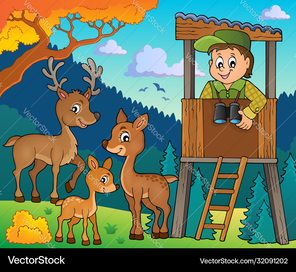 Forester theme image 2 Royalty Free Vector Image