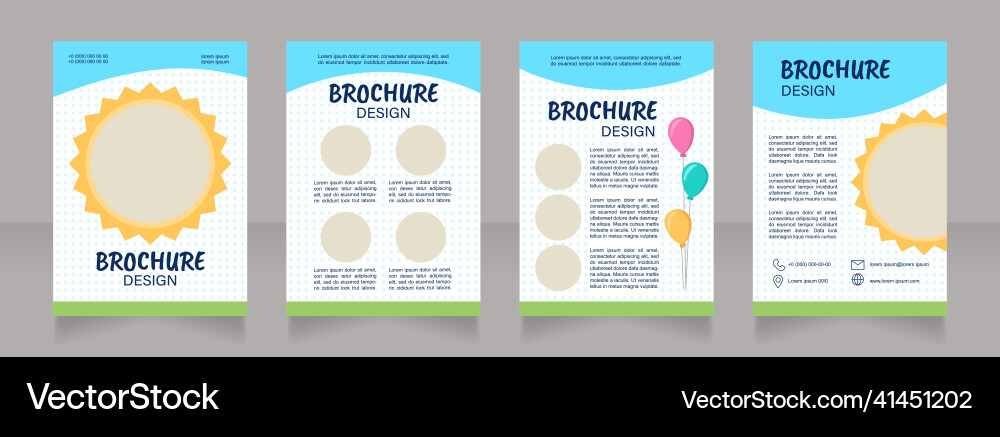 Funny children party blank brochure design Vector Image