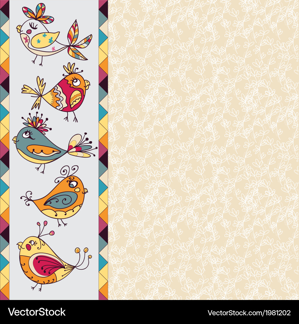 Greeting card with flowers and bird Royalty Free Vector