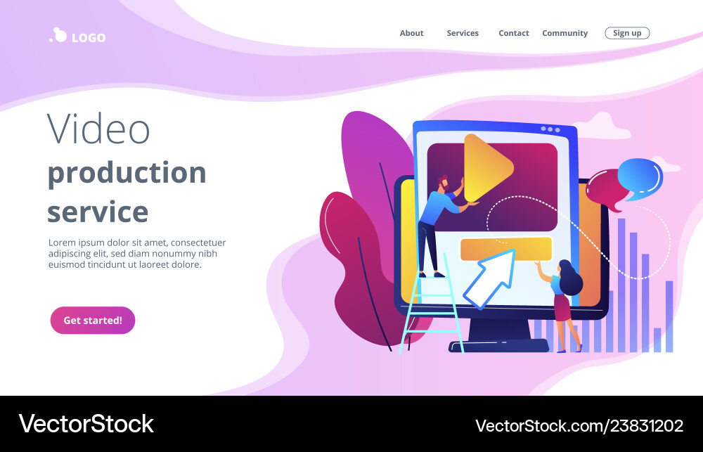 Motion graphic design concept landing page Vector Image