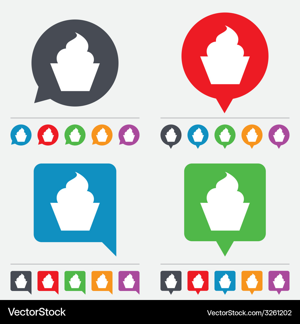 Muffin sign icon cupcake symbol Royalty Free Vector Image