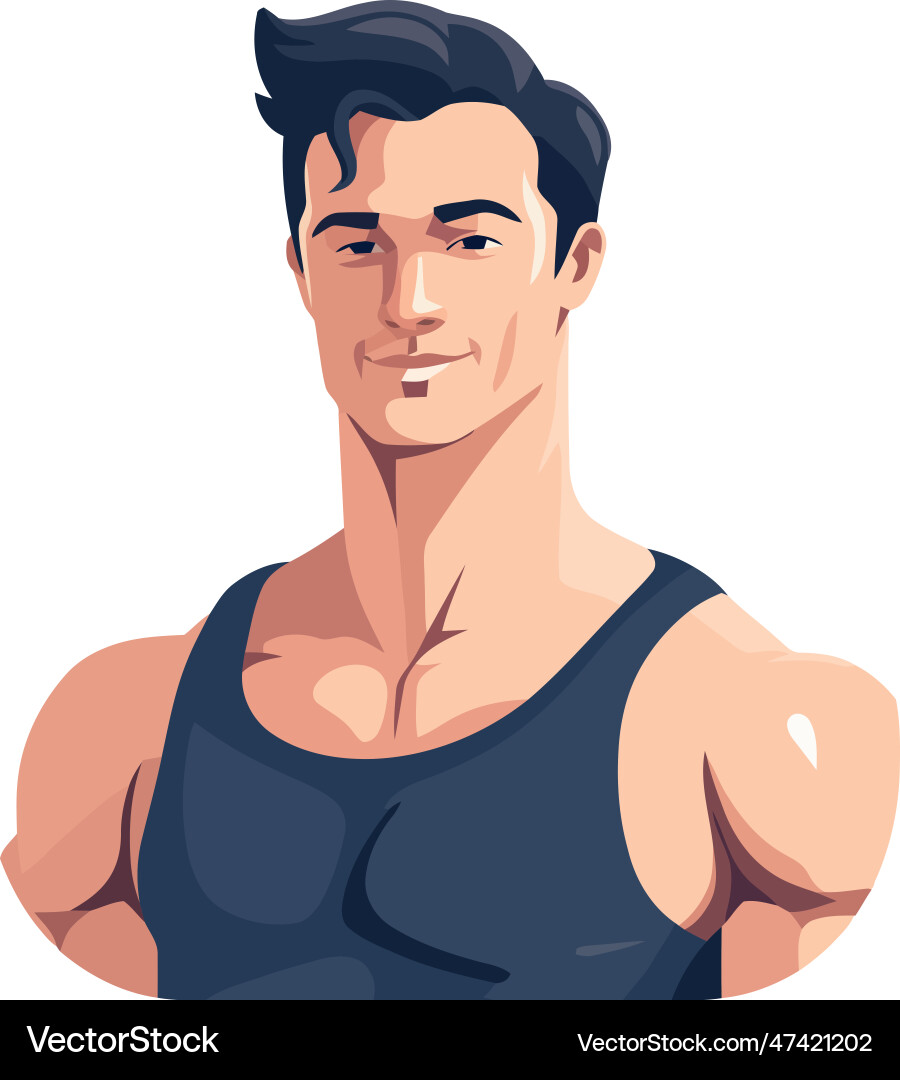Muscular man exercising strength Royalty Free Vector Image