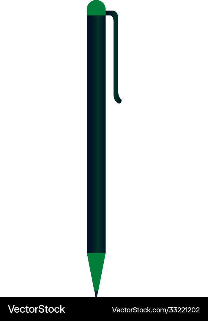 Pen supply green color on white background Vector Image