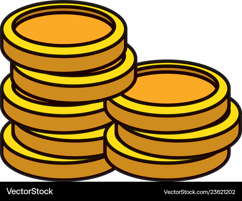 Pile coins money icon Royalty Free Vector Image