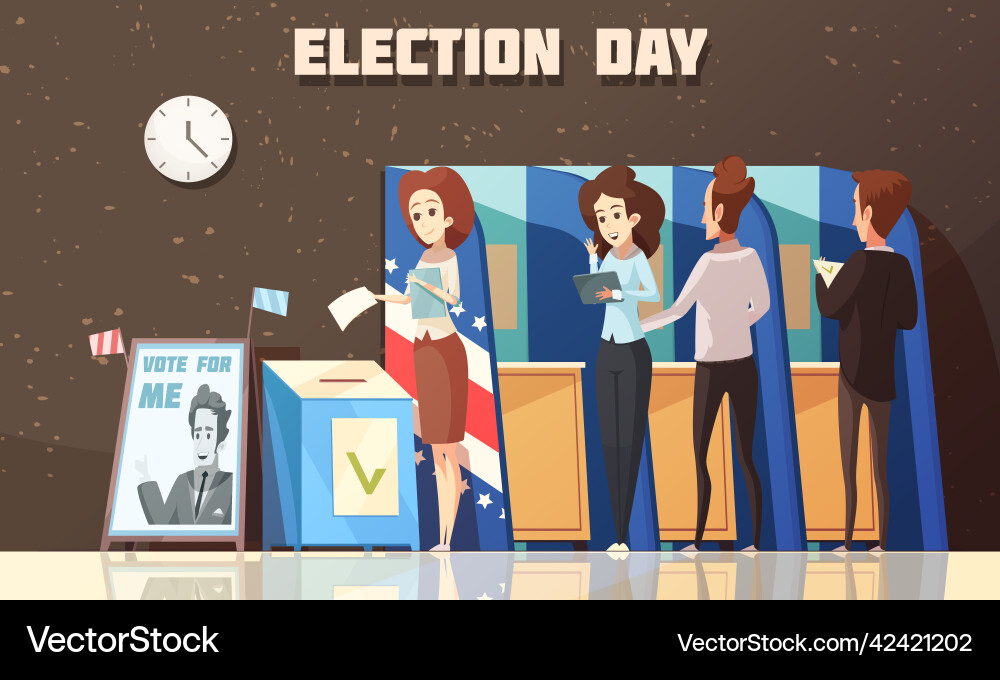 Politics election voting cartoon Royalty Free Vector Image