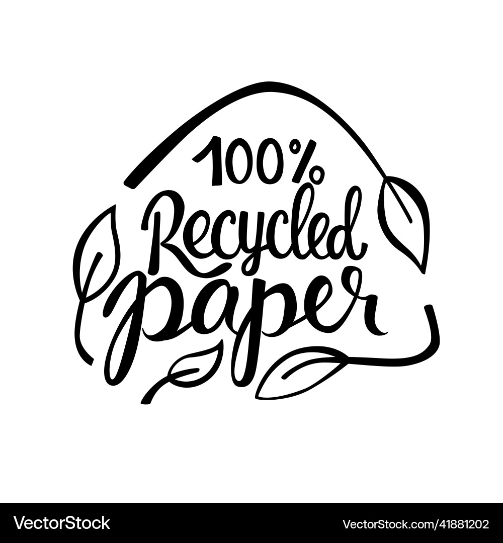 Recycled paper - eco packaging lettering Vector Image
