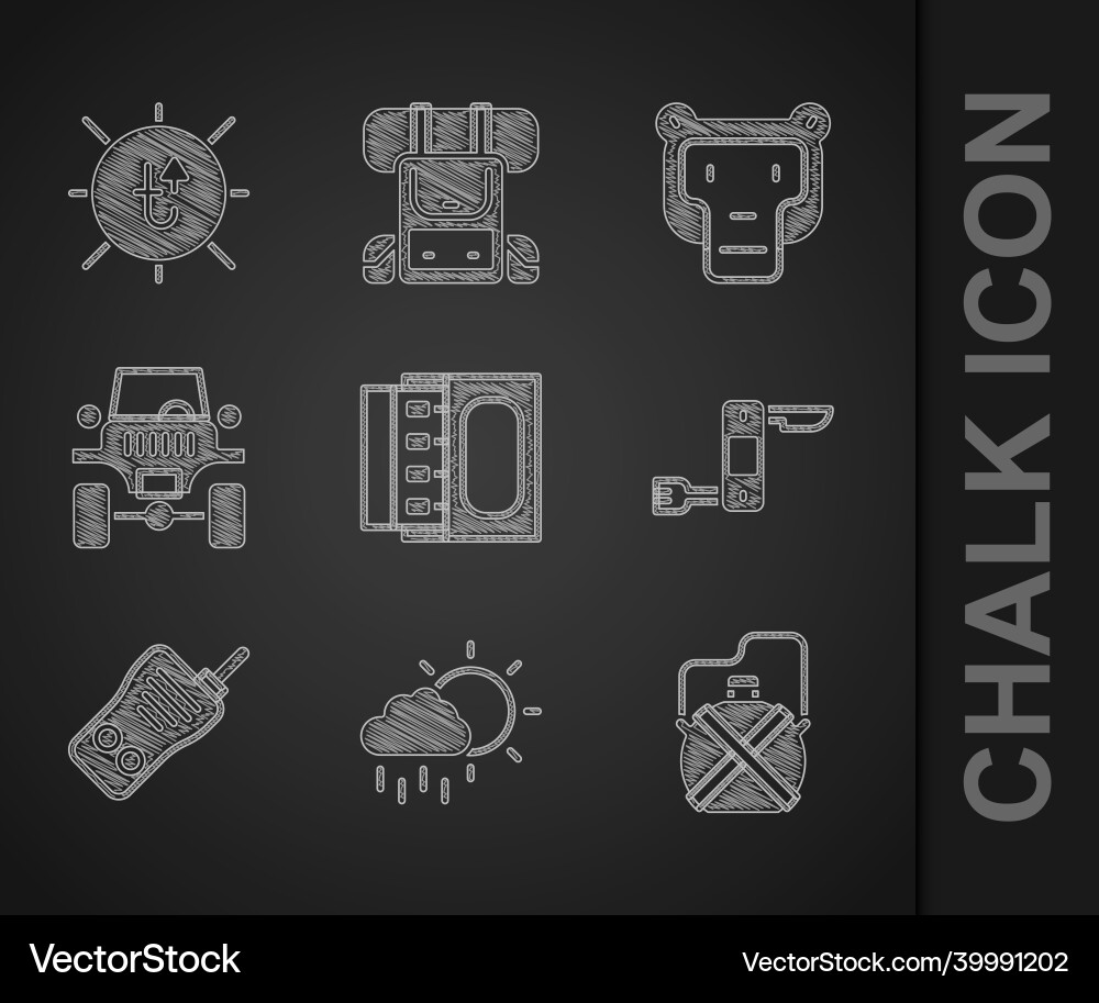 Set matchbox and matches cloud with rain canteen Vector Image