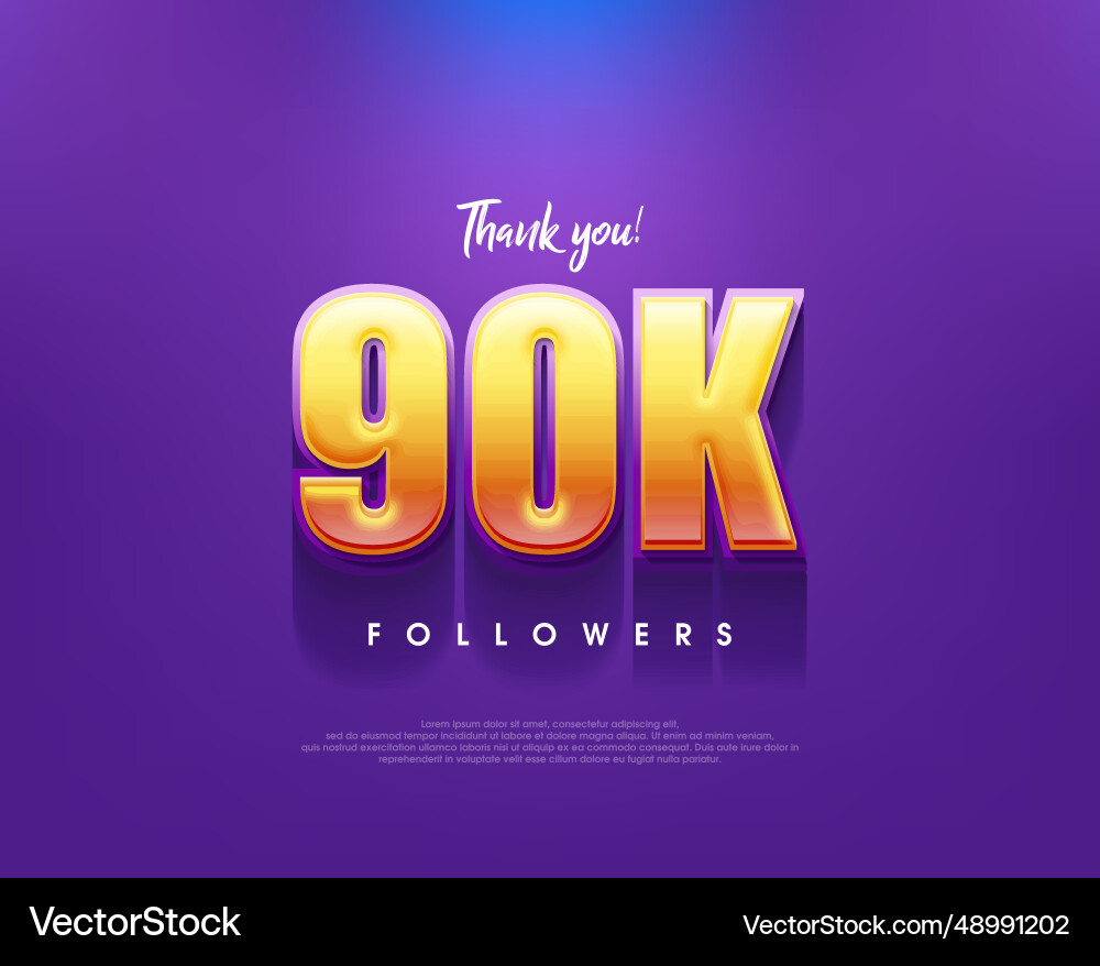 Simple and clean thank you design for 90k Vector Image