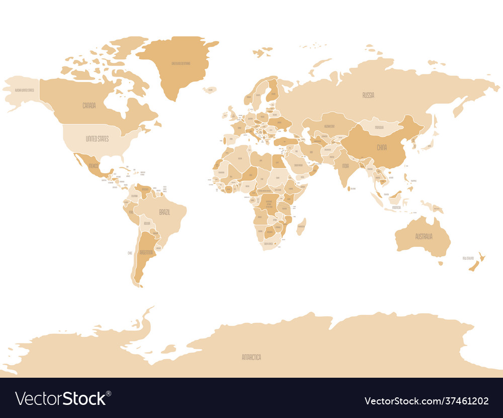 Simplified smooth border world map Royalty Free Vector Image