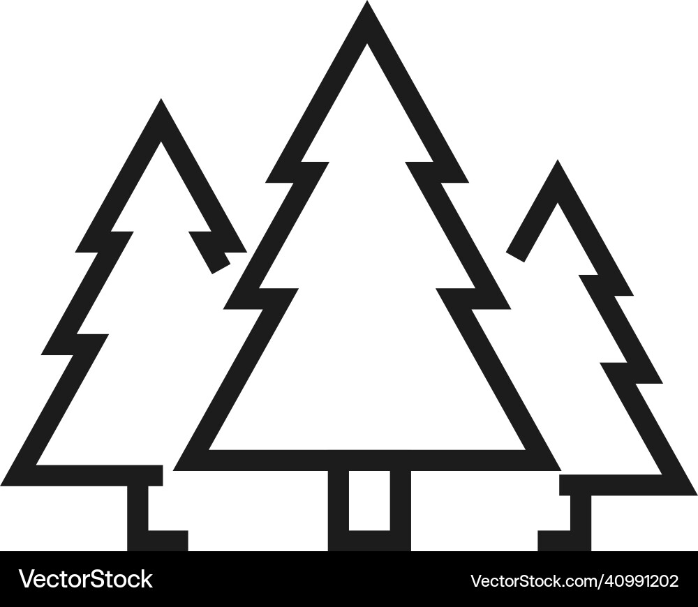 Three fir trees icon forest symbol conifer park Vector Image