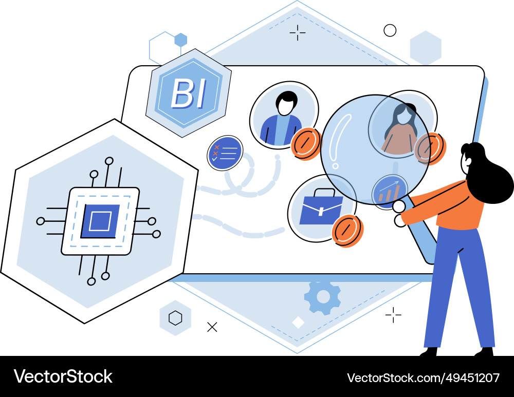 Business intelligence research provides valuable Vector Image