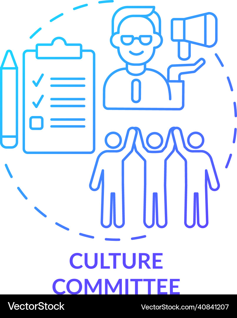 Culture committee blue gradient concept icon Vector Image