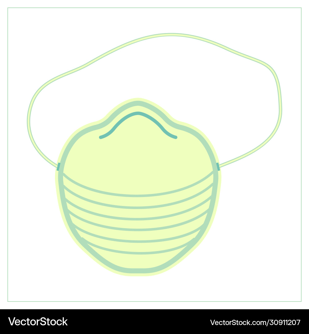 Flat with a medical professional mask Royalty Free Vector