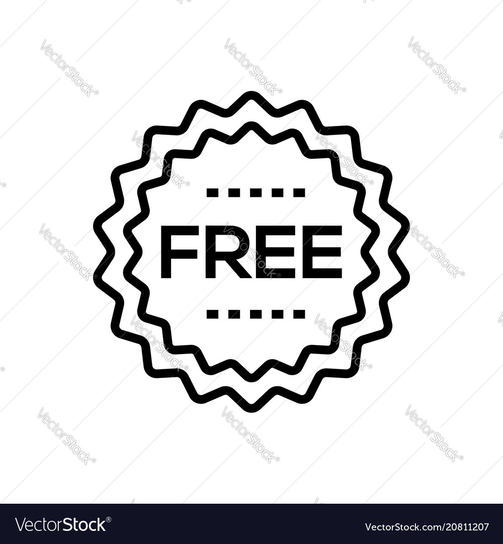 Free Sign Line Design Single Isolated Icon Vector Image