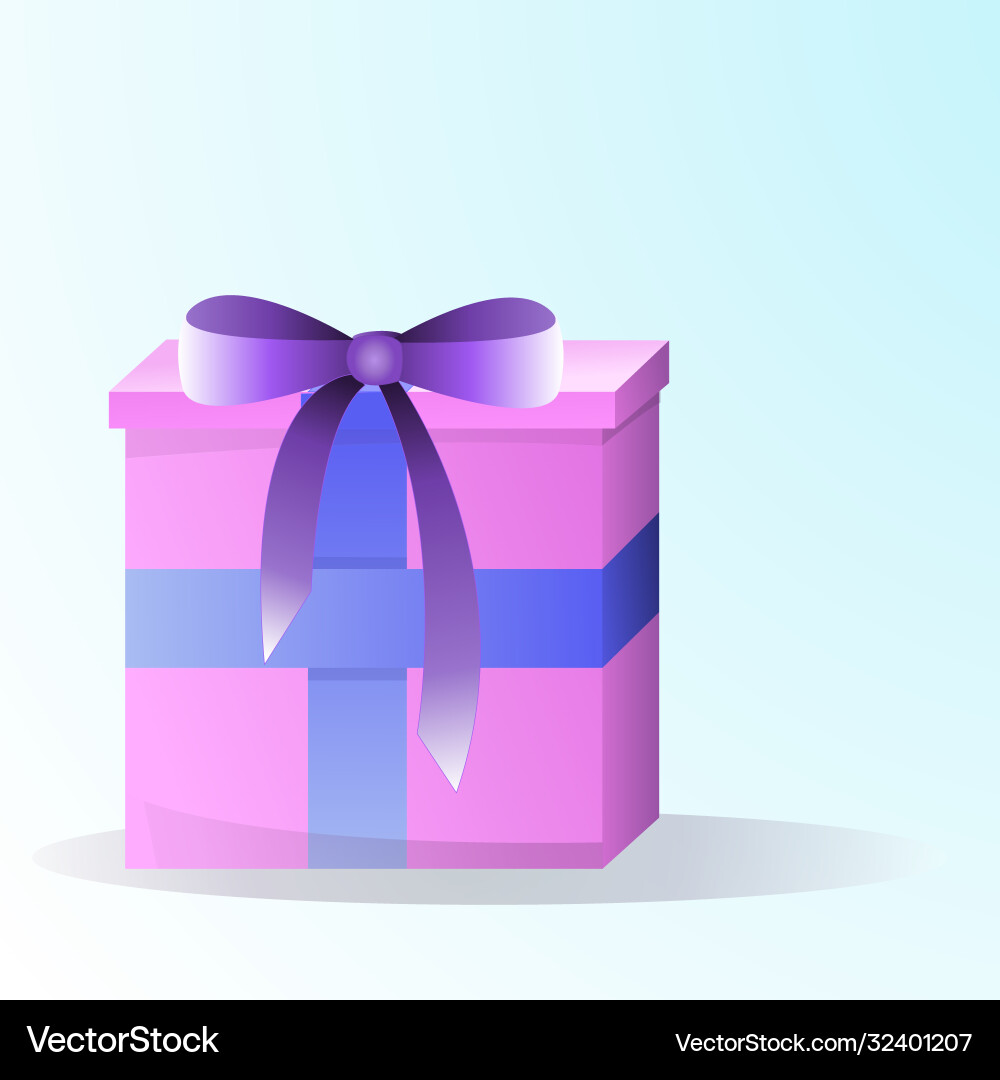 Gift box with ribbon icon card icon Royalty Free Vector