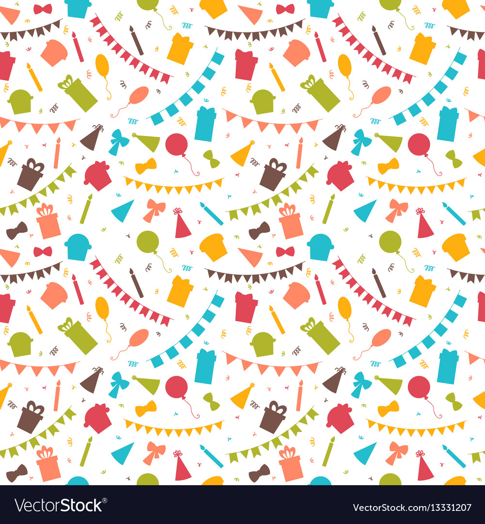 Happy birthday seamless pattern with colorful Vector Image Happy birthday seamless pattern with colorful Vector Image