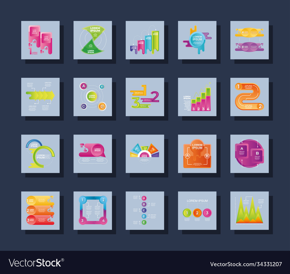 Infographic set different diagram workflow Vector Image