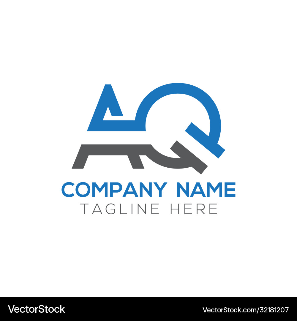 Initial aq letter logo design modern business Vector Image