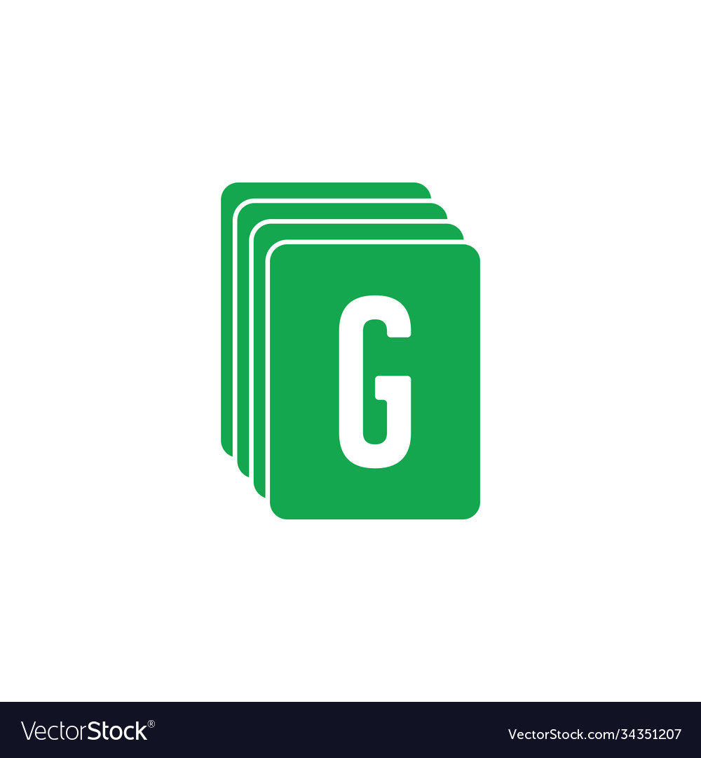 Letter g card symbol logo Royalty Free Vector Image