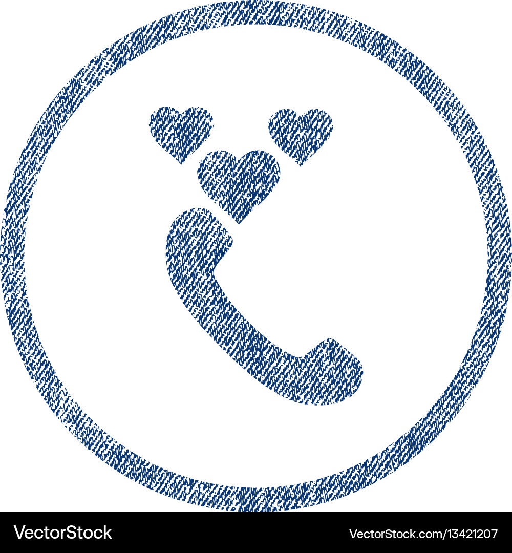 Love phone call rounded fabric textured icon Vector Image