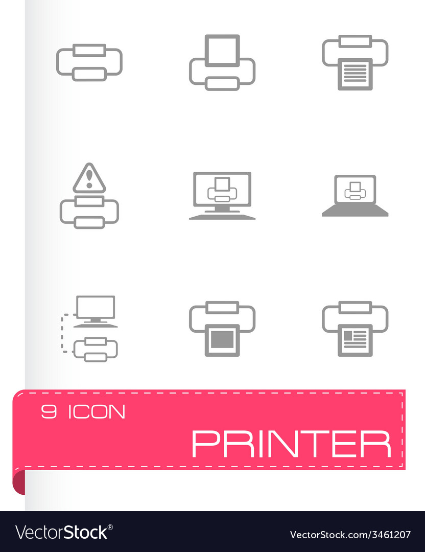 Printer icon set Royalty Free Vector Image - VectorStock