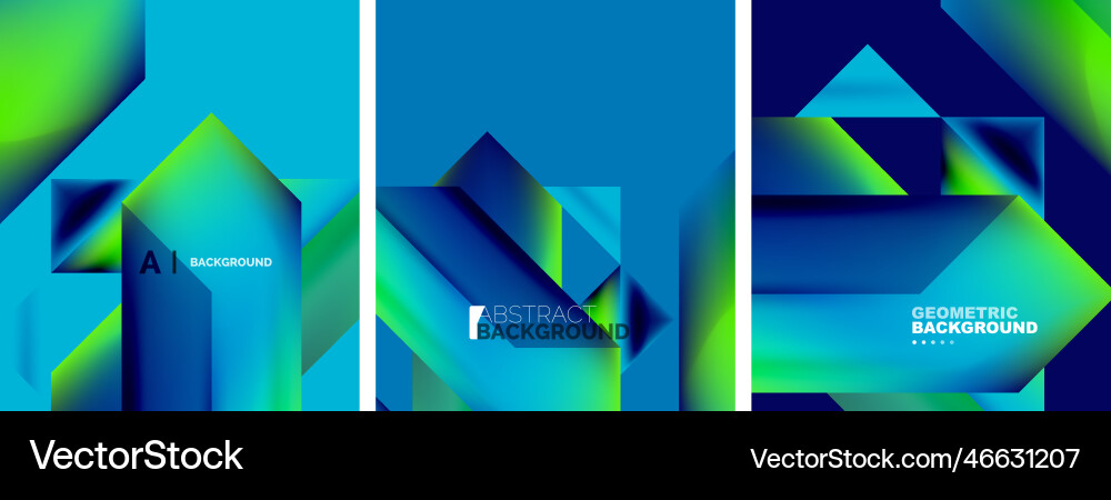 Set of abstract geometric poster Royalty Free Vector Image