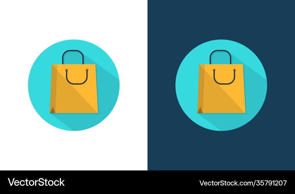 Shop bag flat icon template online icon Royalty Free Vector