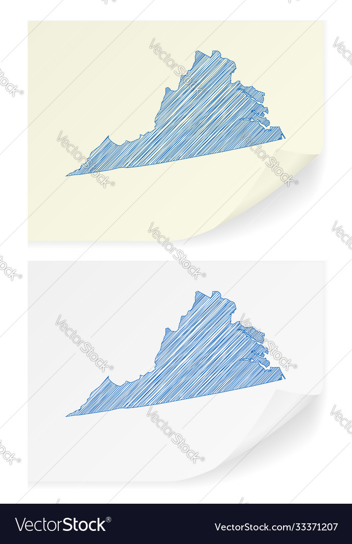 Virginia scribble map Royalty Free Vector Image
