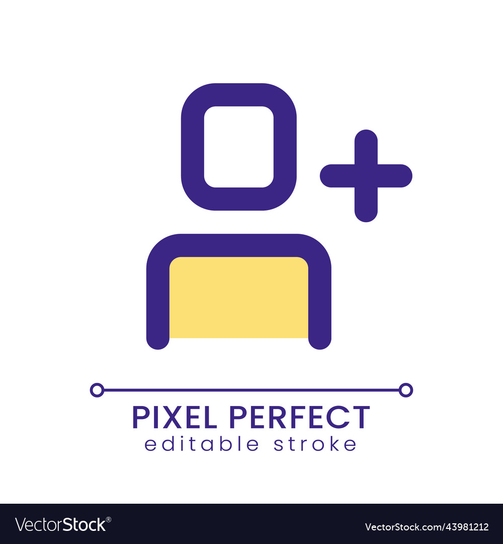 Add user pixel perfect rgb color ui icon Vector Image