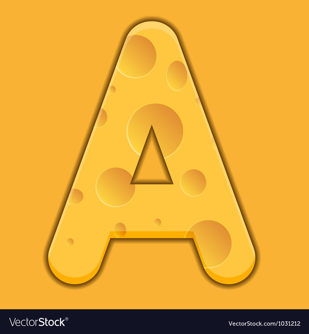 Alphabet Cheese Royalty Free Vector Image Vectorstock