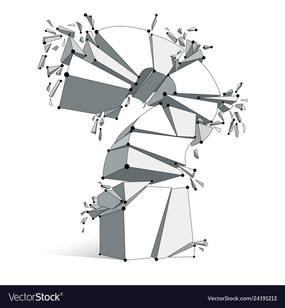 Broken question mark exploding query breaking Vector Image