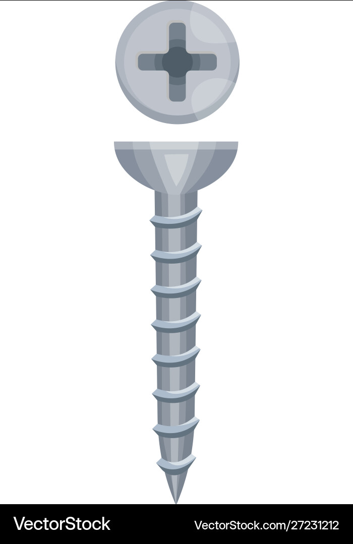 Gray metal screw on a white Royalty Free Vector Image