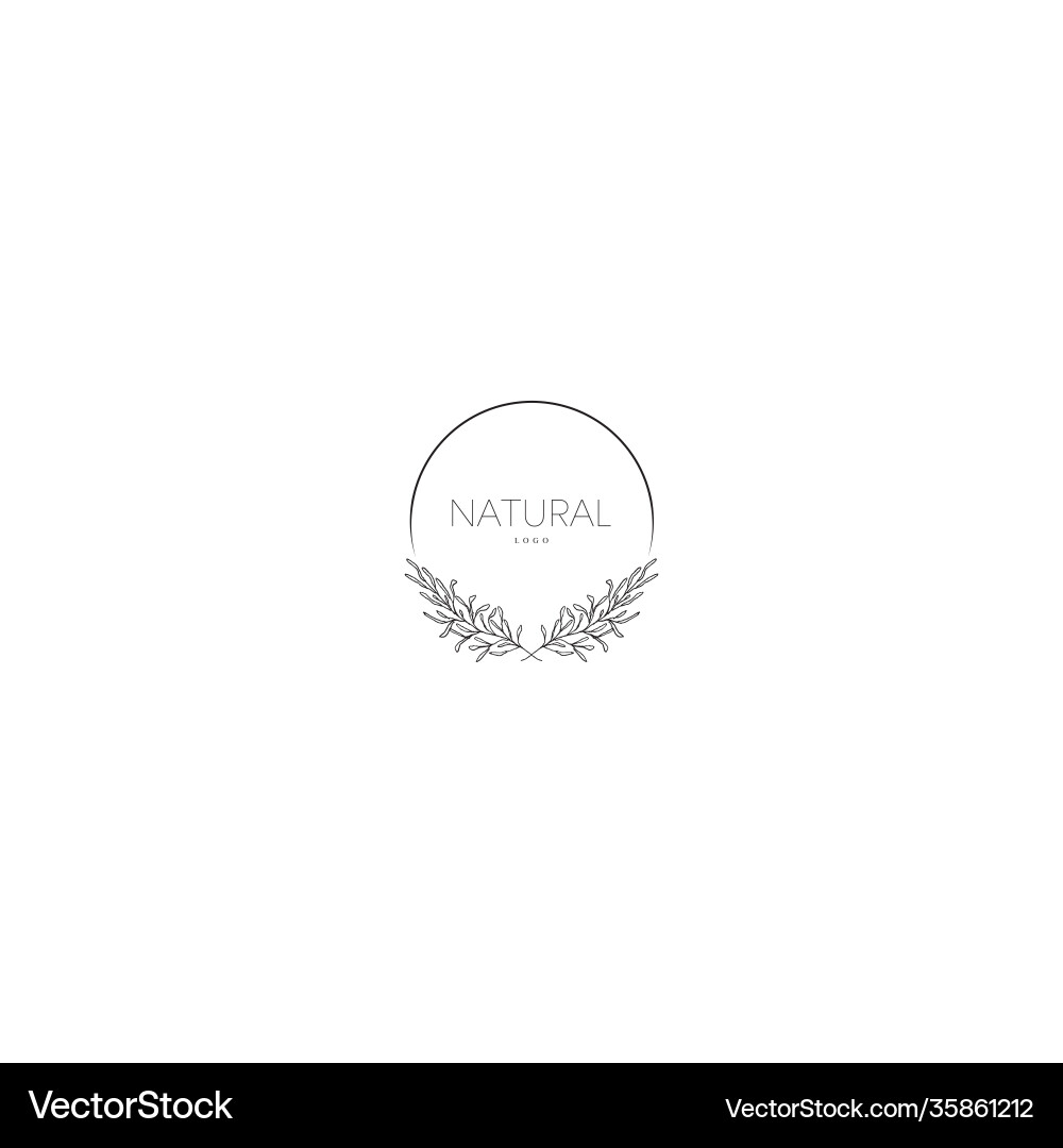 Simple and clean floral logo template Royalty Free Vector