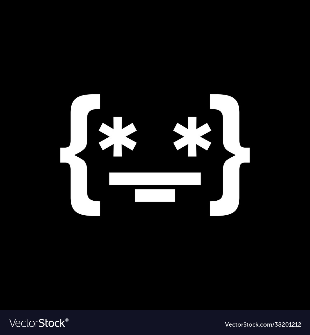 Simple code face logo design template Royalty Free Vector